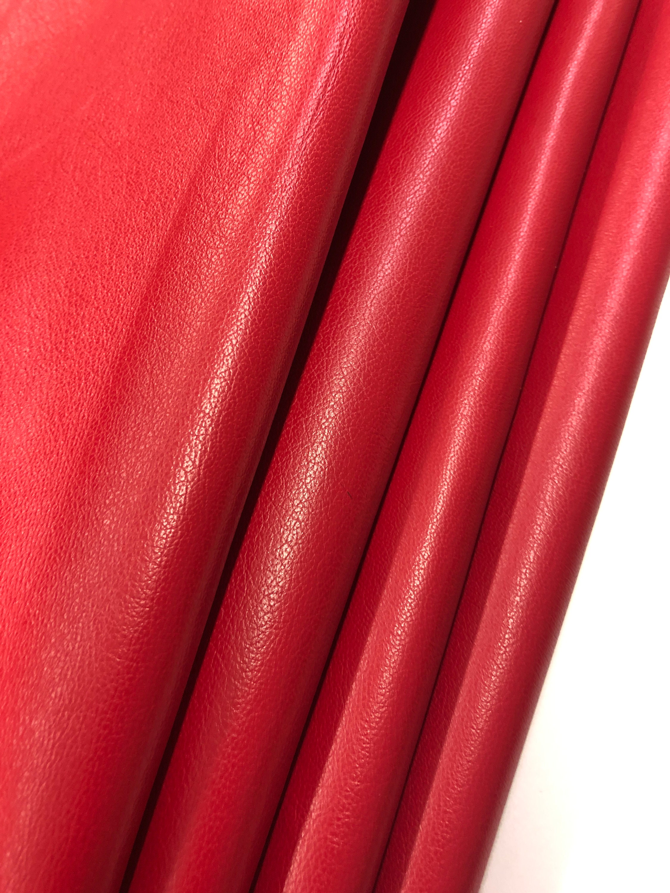LEATHER SKINS/RED Lambskin leather/ Buttery Soft Genuine - Etsy Polska