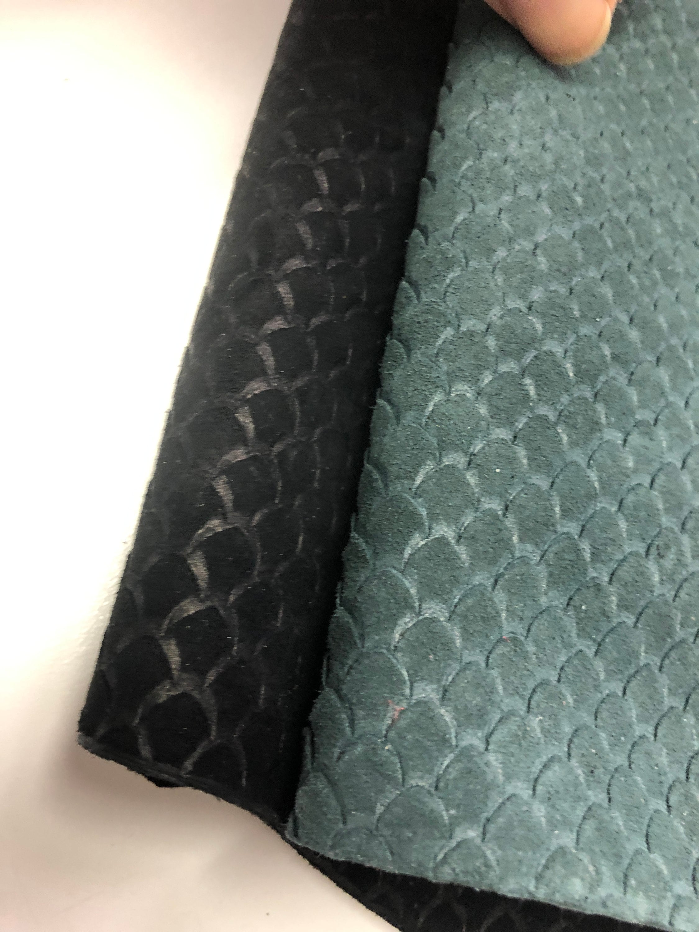LEATHER Raised Snake Scale/forest Green and Black Calfskin - Etsy