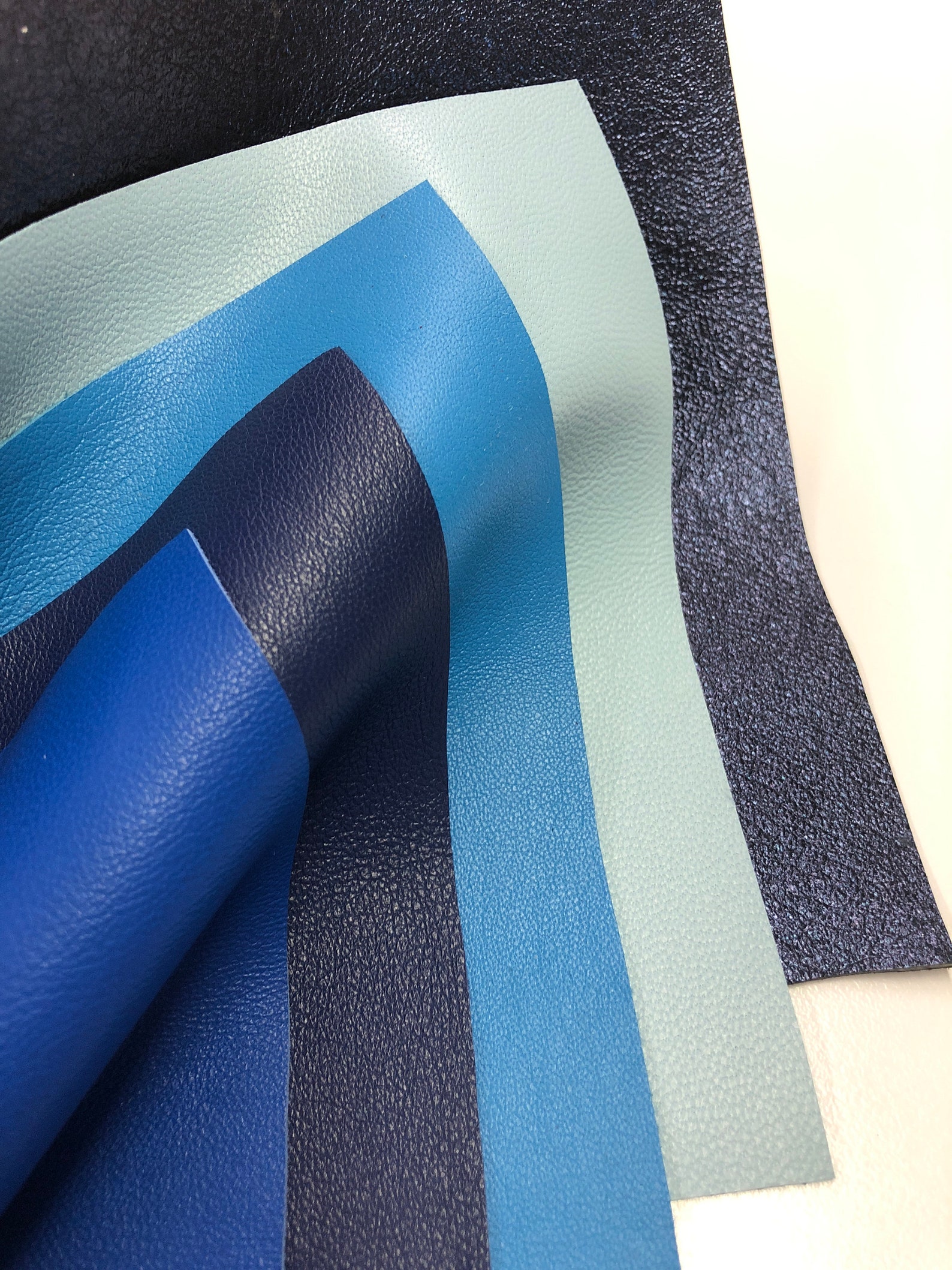 BLUE GENUINE LEATHER Sheets Set of 5, Size 6.25"x5.75", Baby Blue ...