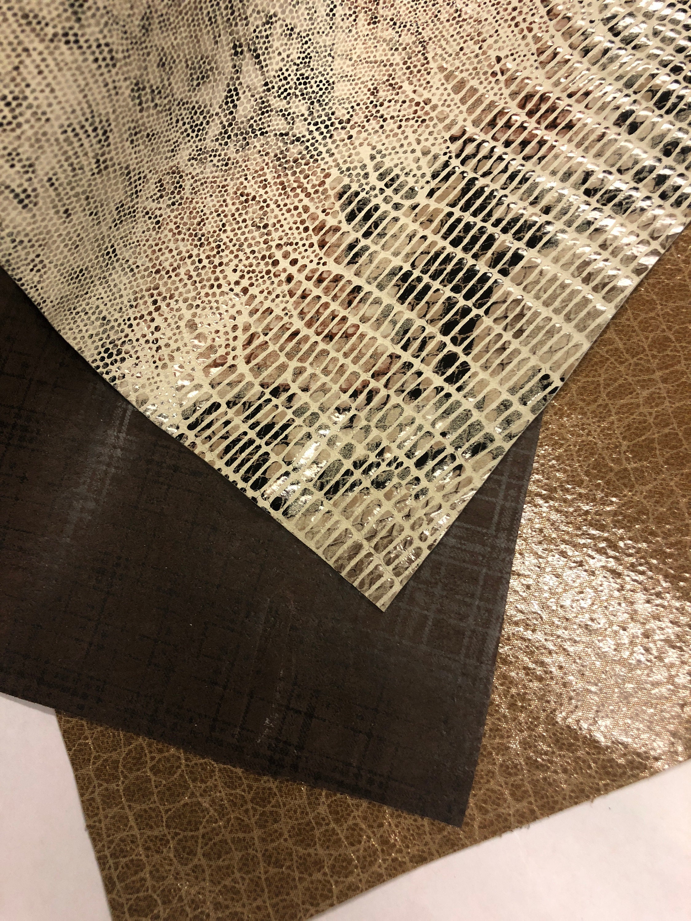 Brown Tan GENUINE LEATHER SHEETS a set of 3 8x8 | Etsy