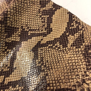PYTHON LEATHER SKINS Print/natural Tan Brown Python Snakeskin Printed ...