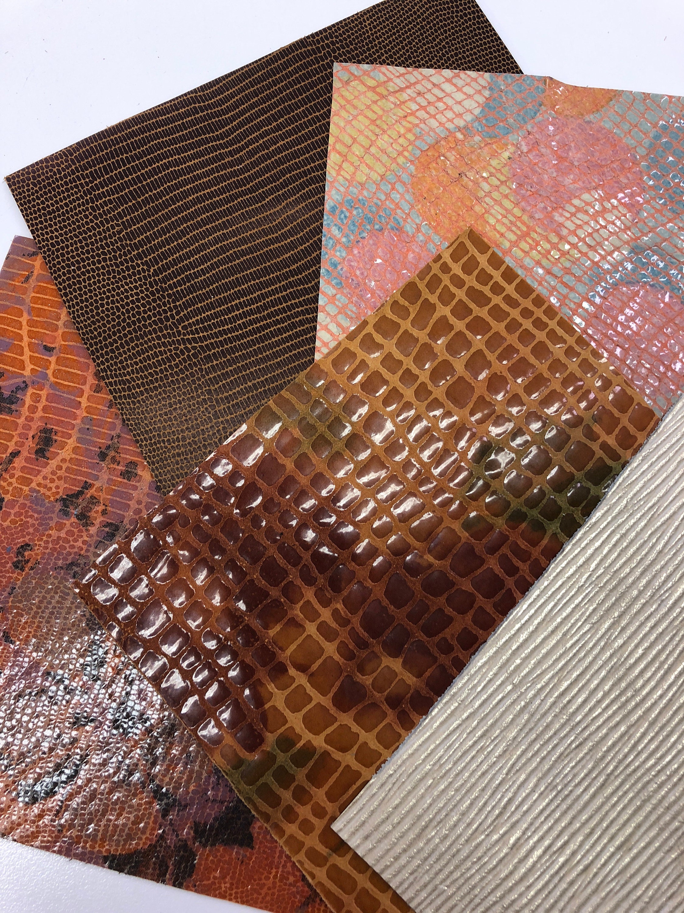 LEATHER VARIETY PACK 5x5 a Set of 5 Leather - Etsy