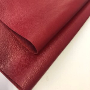 LEATHER Fall Red 12"x12" Dark Red LEATHER, Red Leather Sheet, Leather ...