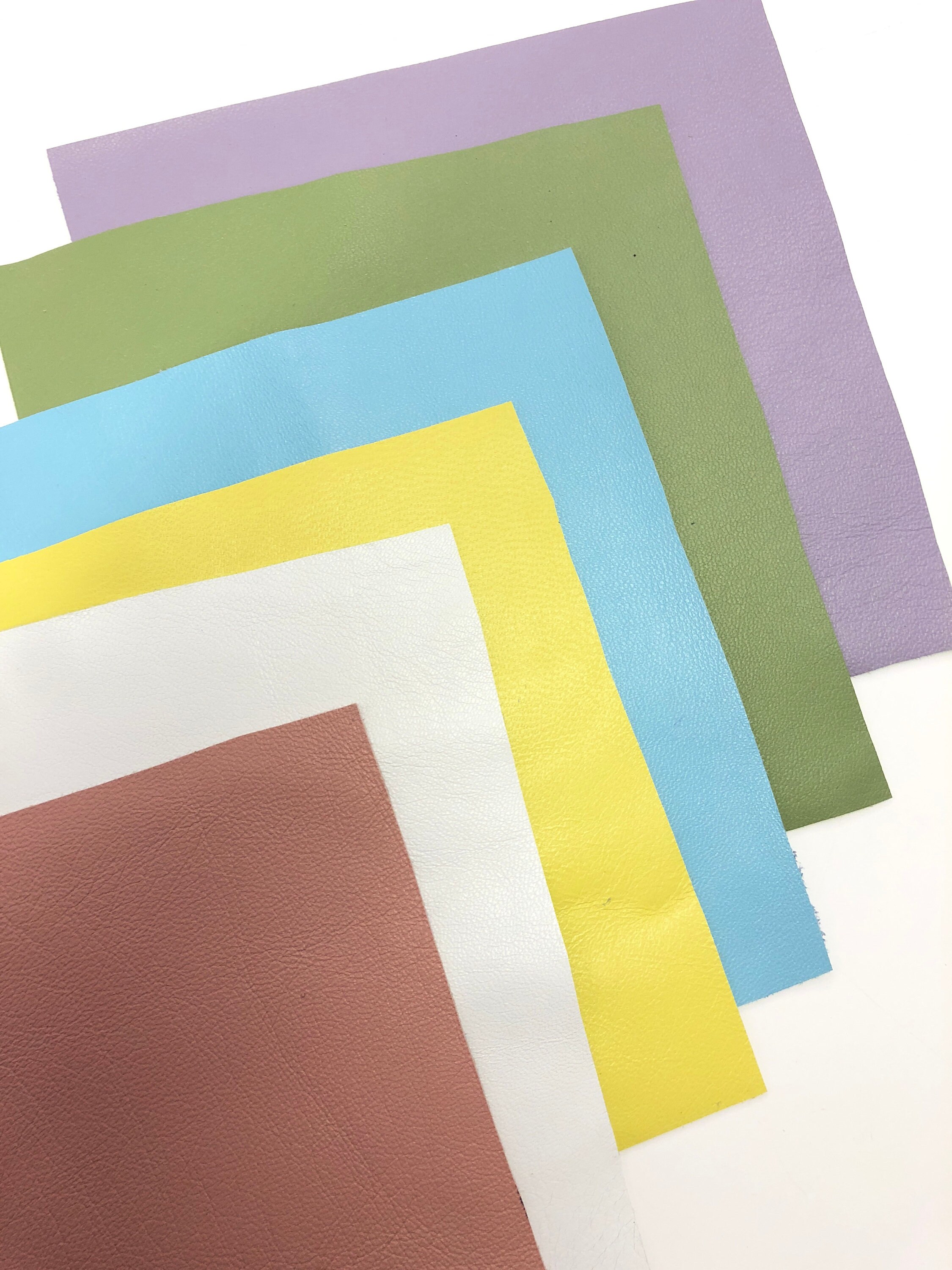 LEATHER NEW Pastel Colors LEATHER set of 6 colors Pink White | Etsy