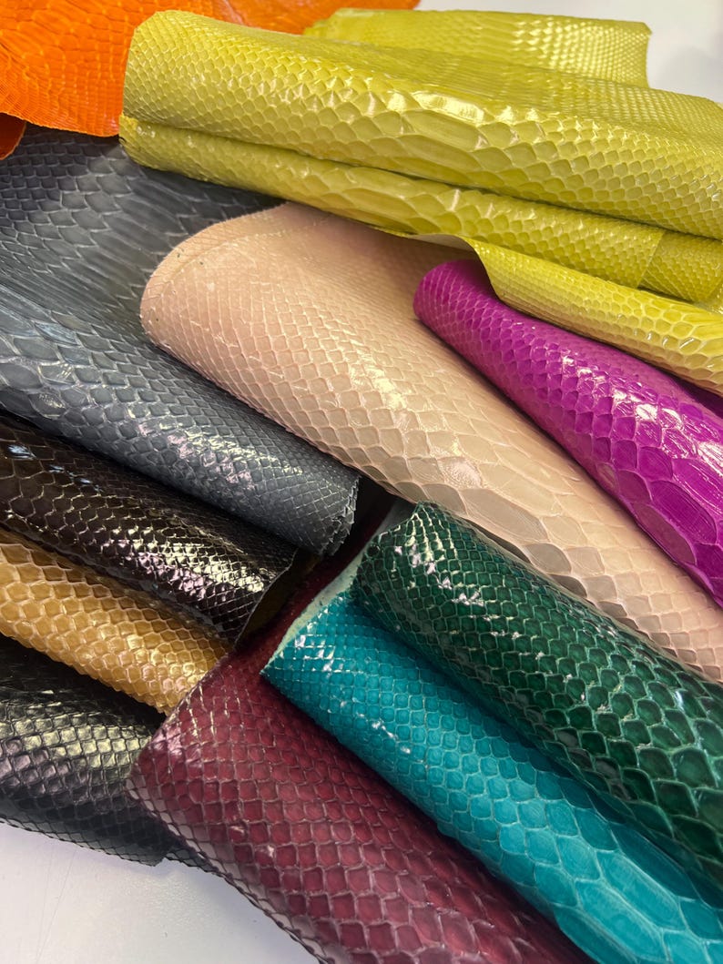 Python Snakeskin Leather Skins- Leather Exotic for Handbags- Leather ...