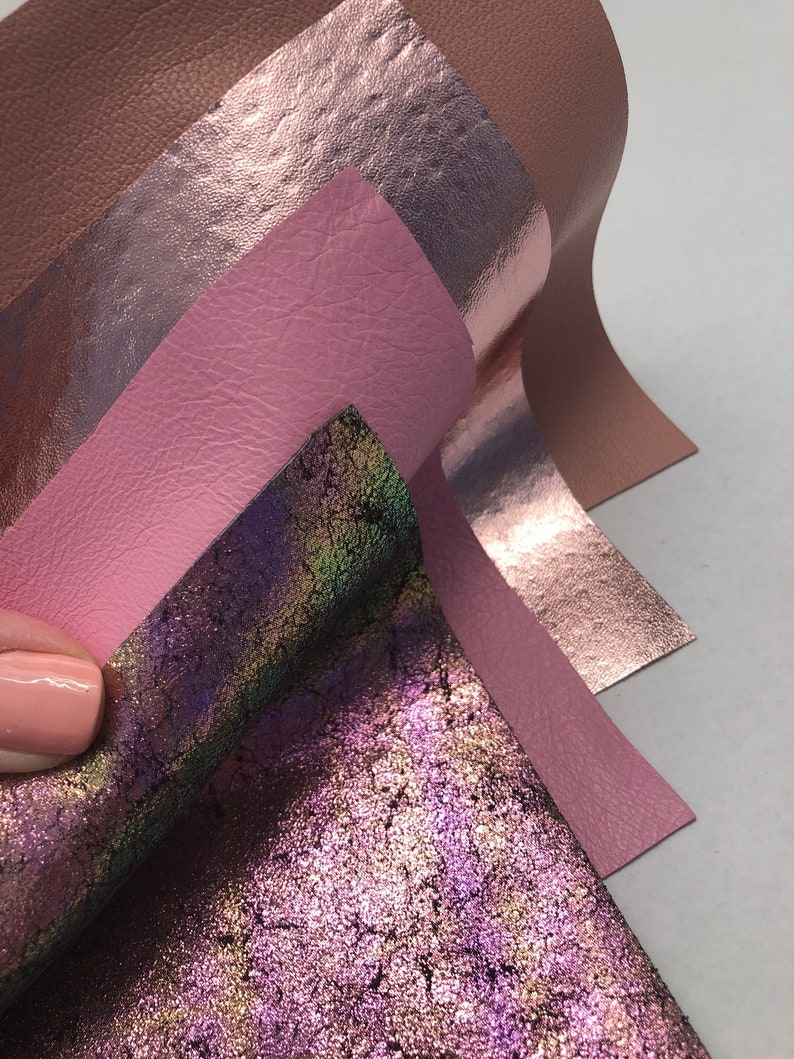 PINK LEATHER Set of 4/genuine Leather/choose Your Size or Get Full ...