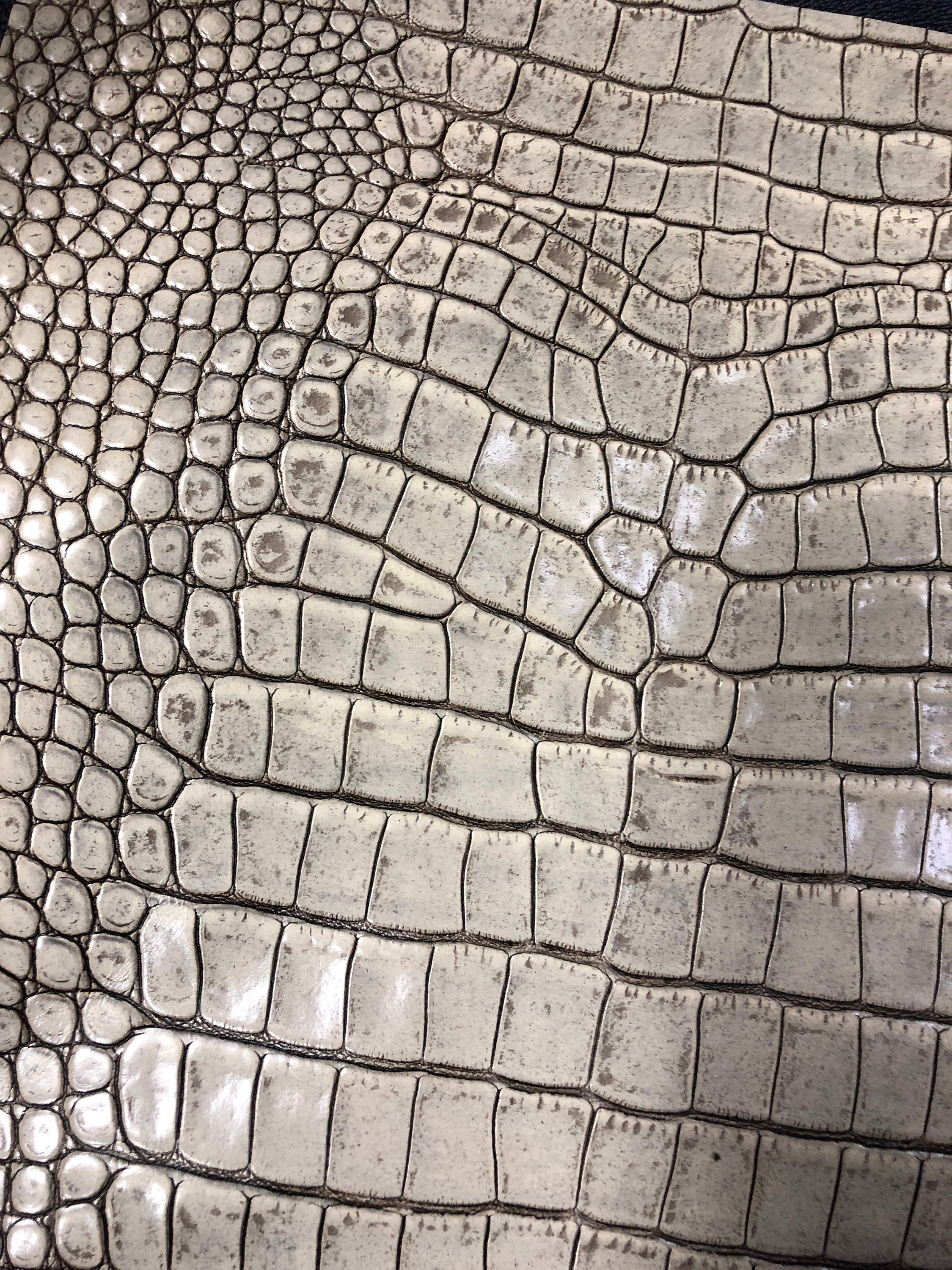 LEATHER GENUINE Leather Crocodile Alligator Embossed Leather,cowhide ...