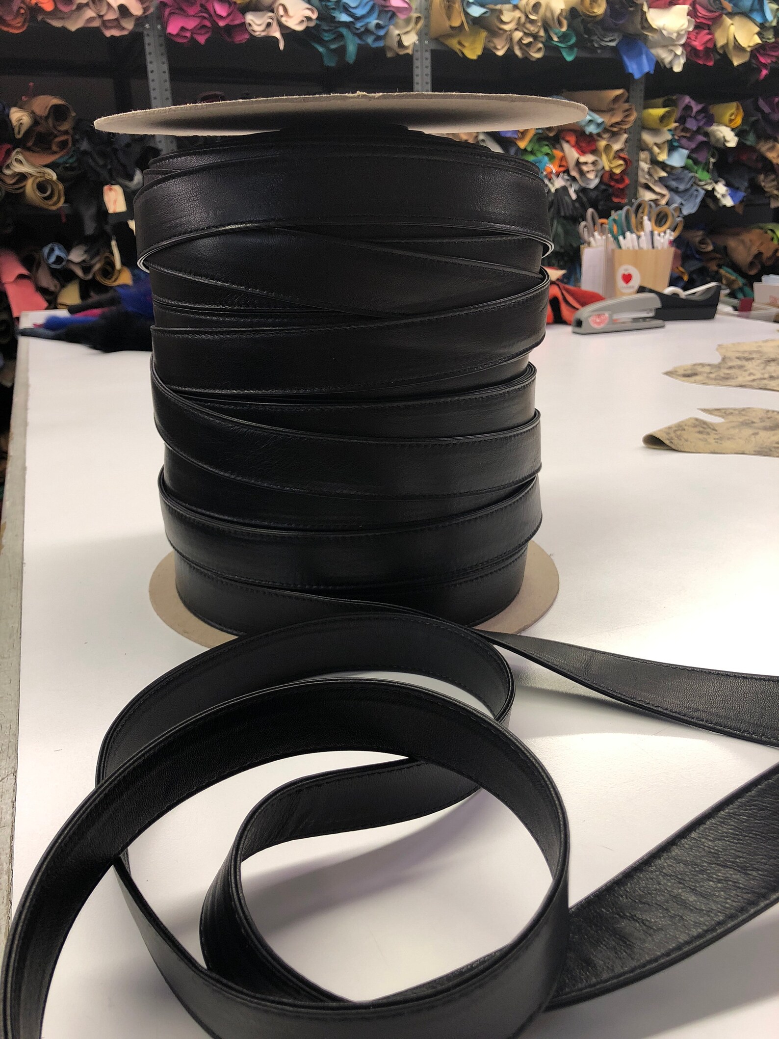 HARNESS 1 Stitched Leather Trim Black Nappa Lambskin - Etsy