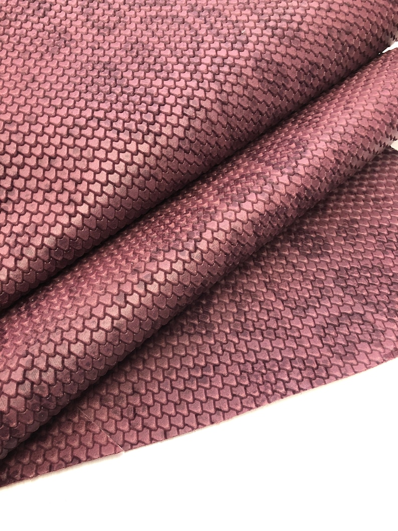 LEATHER 8"x10" Anaconda Print/wine PYTHON Scale Leather/cowhide Printed ...