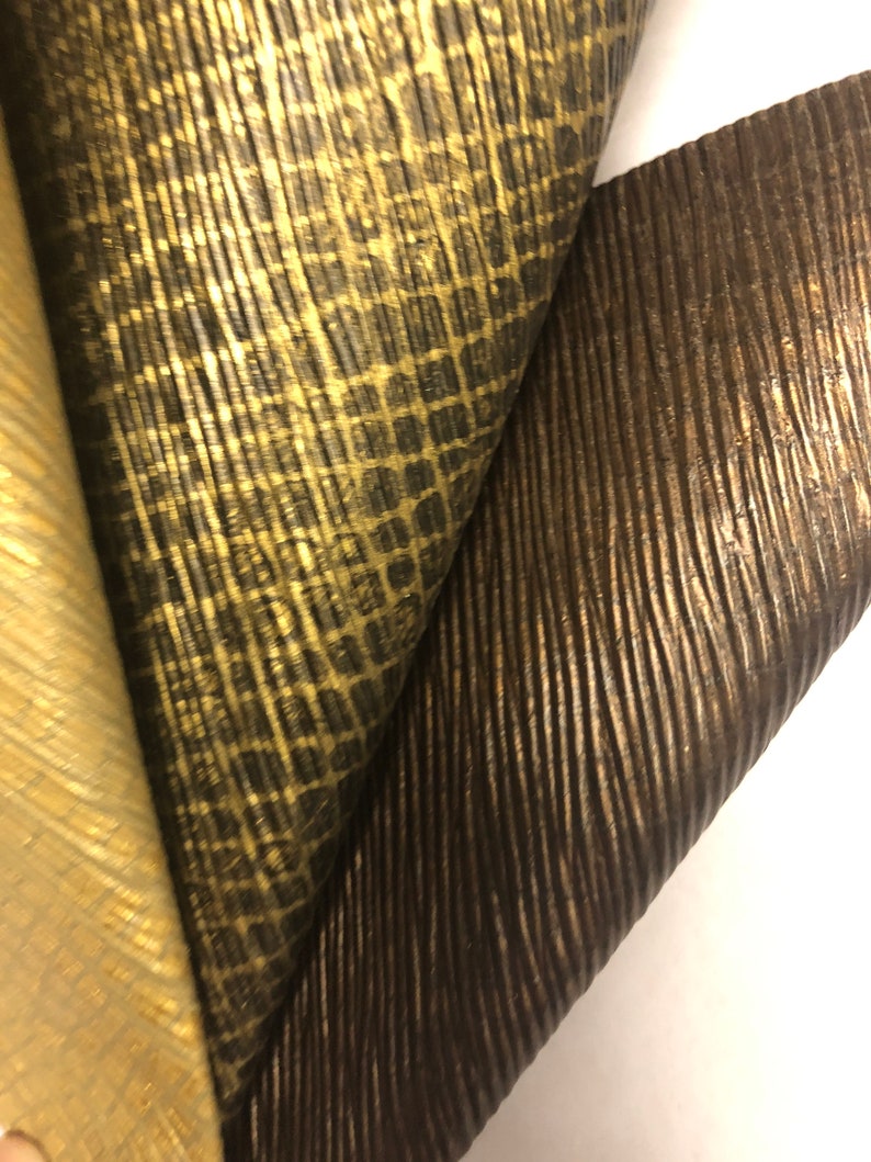 GENUINE LEATHER Metallic SHEETS Gold Antique Gold Bronze | Etsy