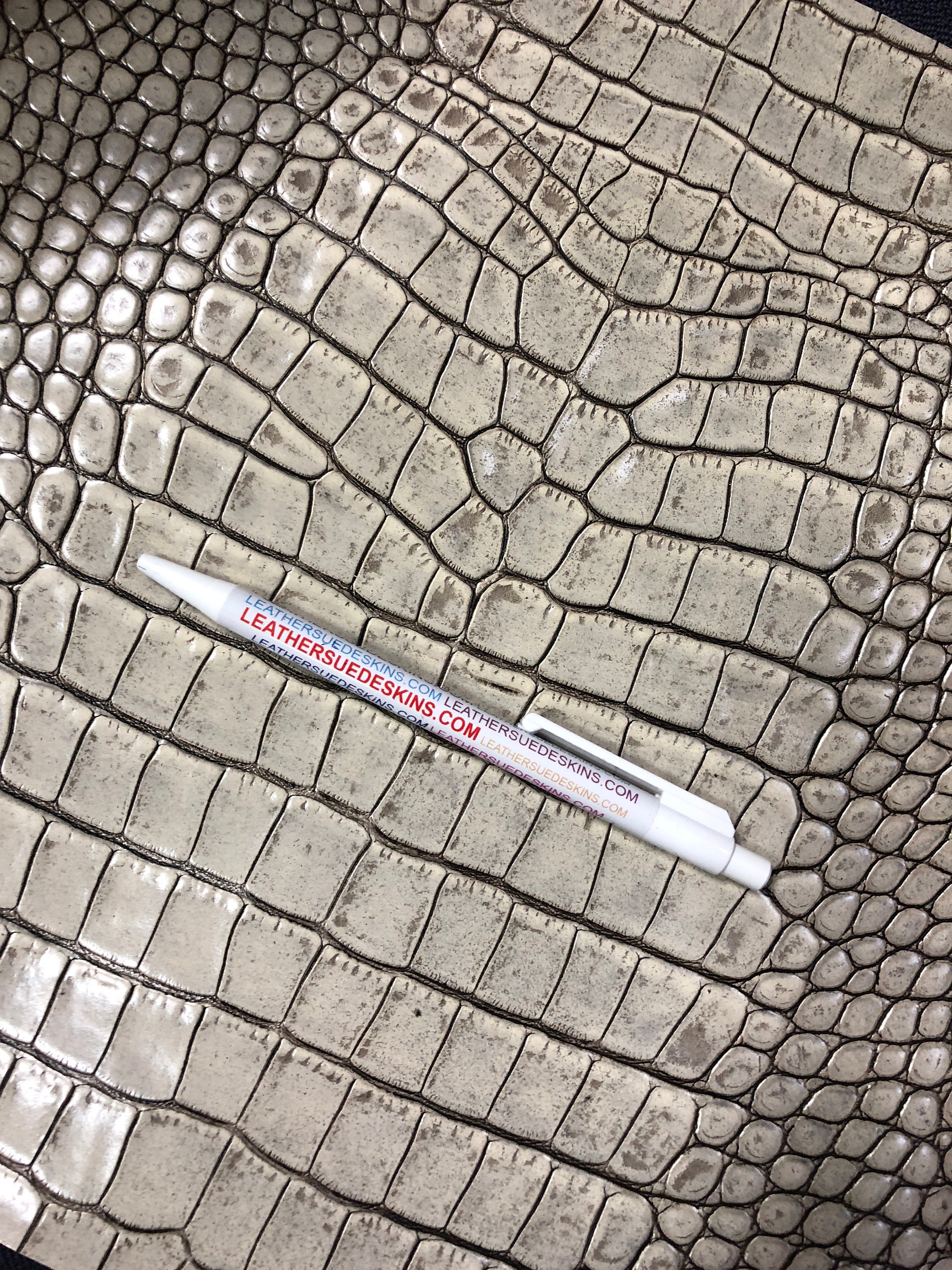 LEATHER GENUINE Leather Crocodile Alligator Embossed - Etsy