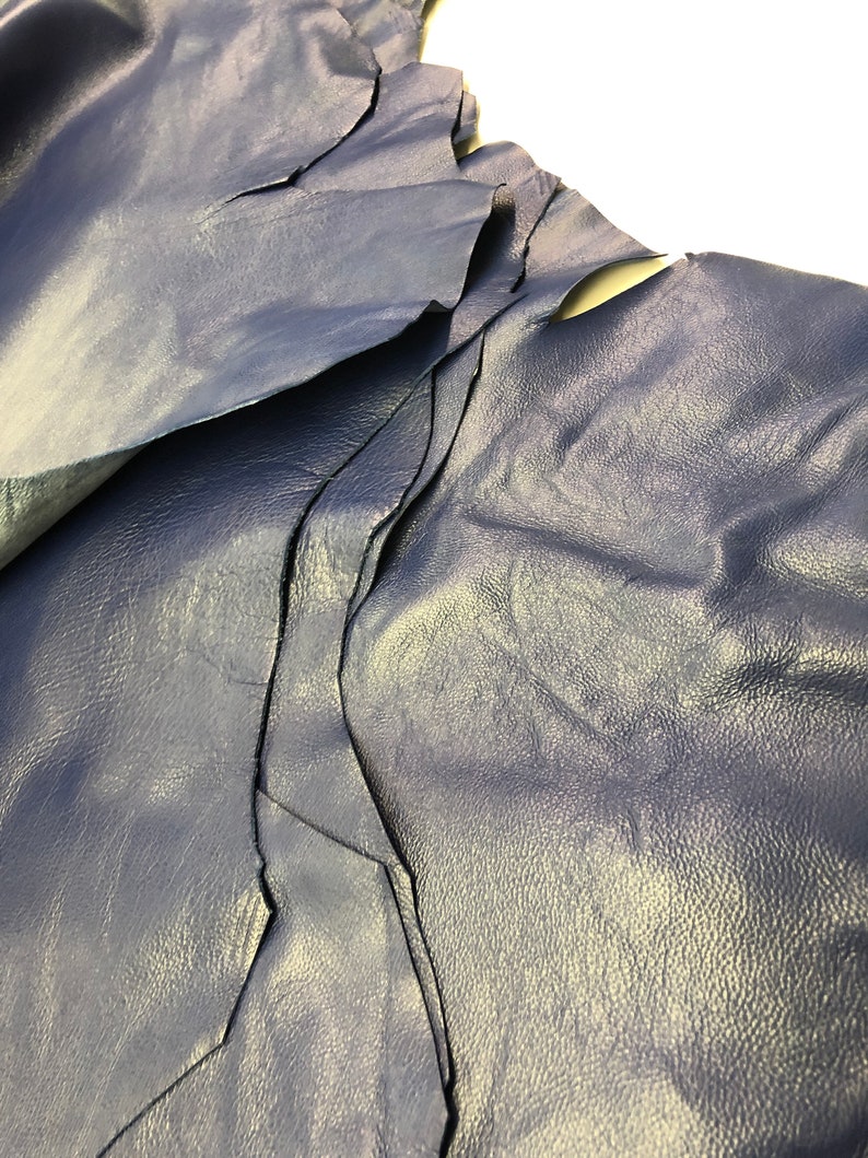 Blue LEATHER SKINS/ Midnight Blue Lambskin Leather/ Buttery - Etsy