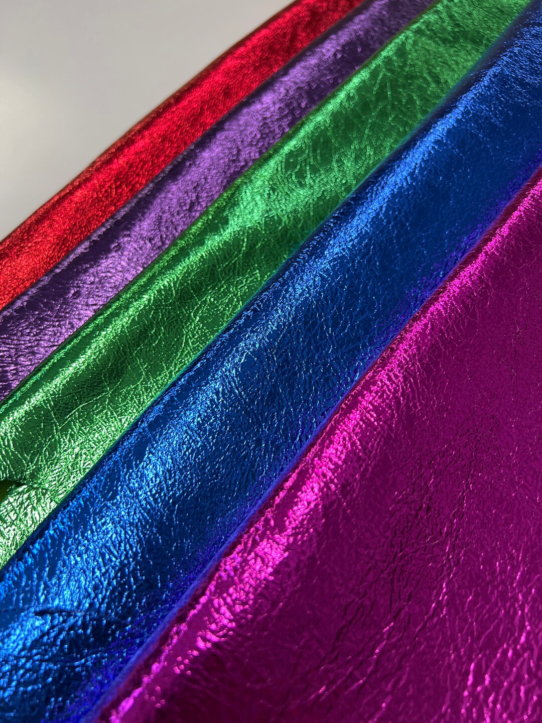 METALLIC LEATHERS REVERSIBLE , Hot Pink Ostrich, Purple Ostrich, Red ...