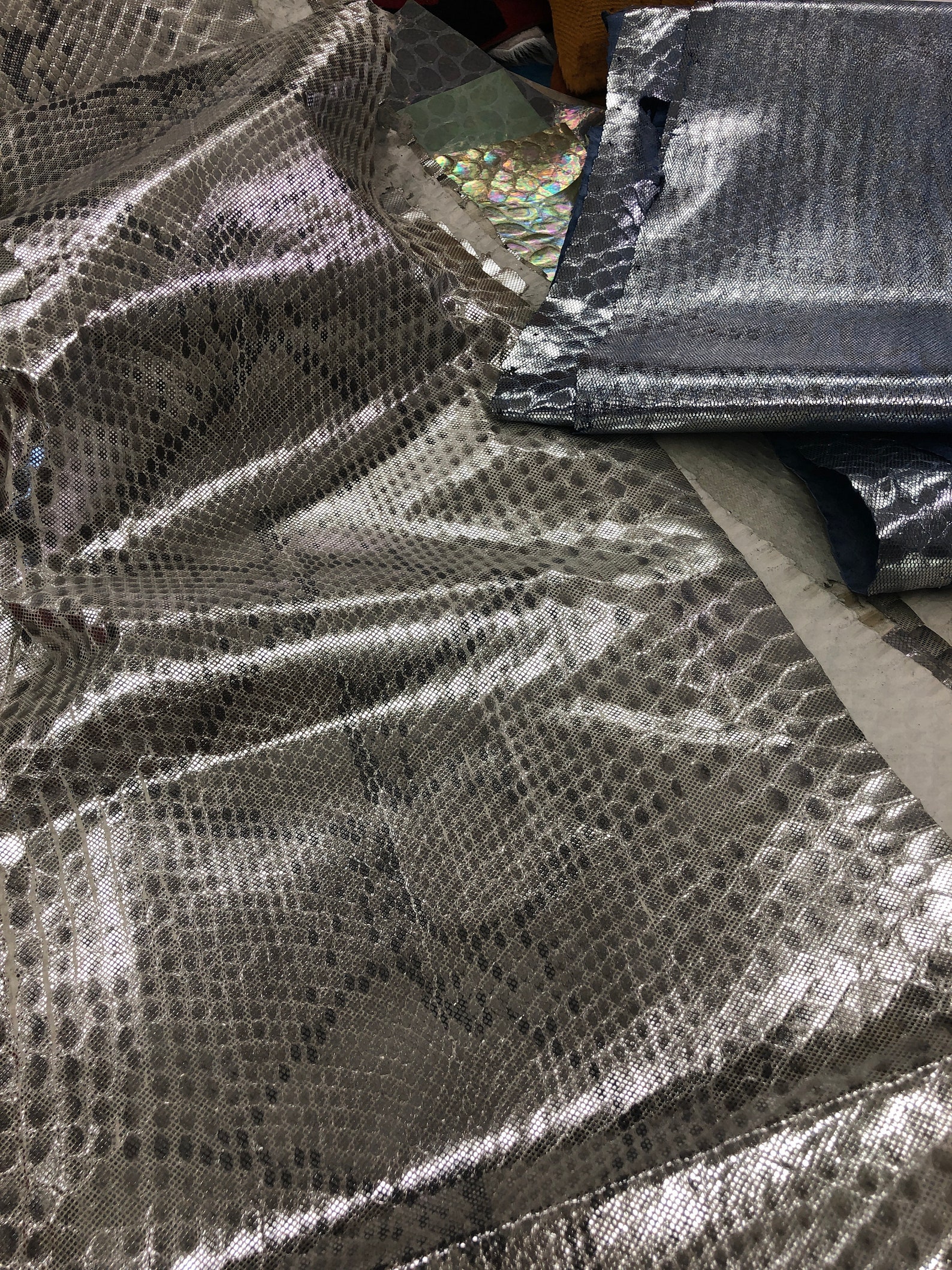 PYTHON GENUINE SKIN Silver Wash on Natural Python Skin Choose - Etsy