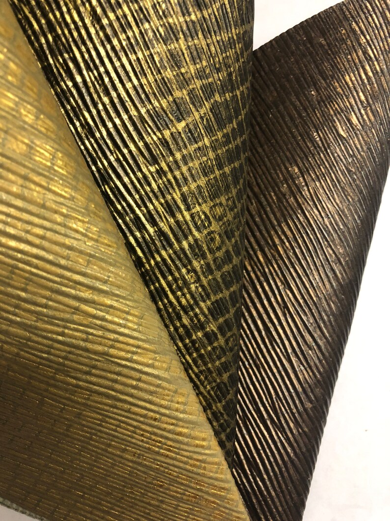 GENUINE LEATHER Metallic SHEETS Gold Antique Gold Bronze | Etsy