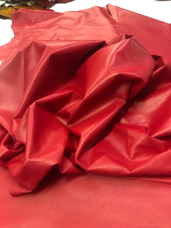 RED LEATHER Genuine Leather Sheet Top Quality Leather - Etsy