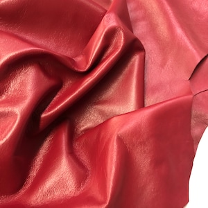 LEATHER Skins/dark RED Leather Skins/fall Red Lambskin Leather/ Buttery ...