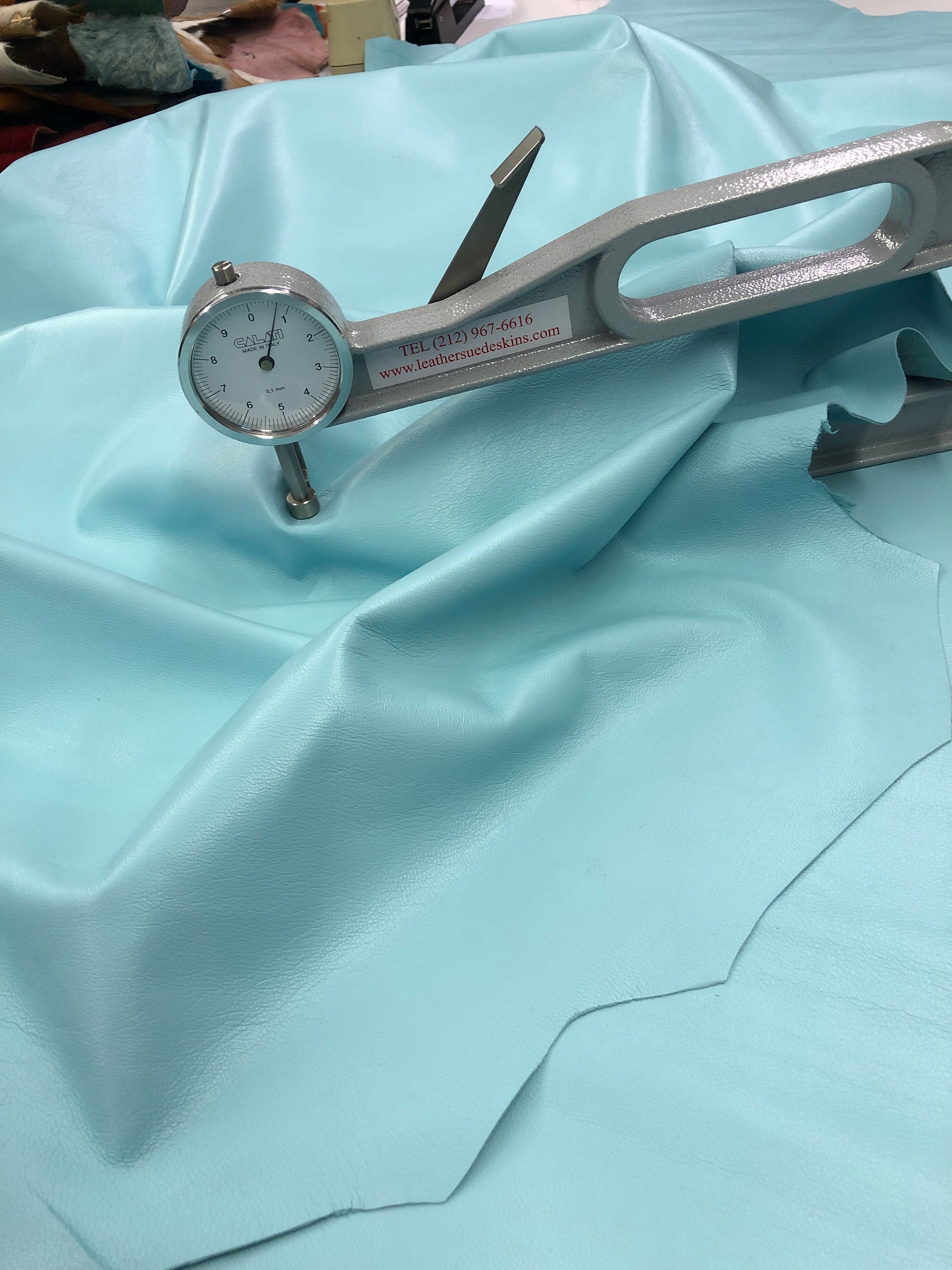 LEATHER ROBBIN EGG Blue Leather Skins/ Light Blue Lambskin | Etsy