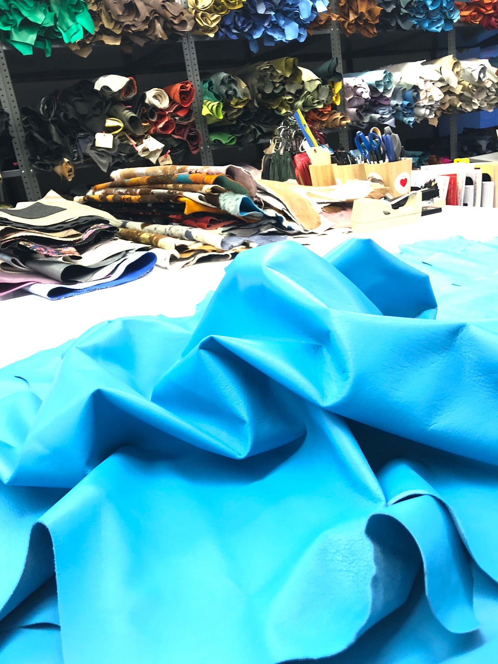TURQUOISE LEATHER Skins/lambskin Leather/ Buttery Soft Genuine Leather ...