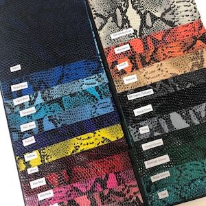 LEATHER PYTHON PRINT, Genuine Leather Sheets,butterylambskin Leather ...