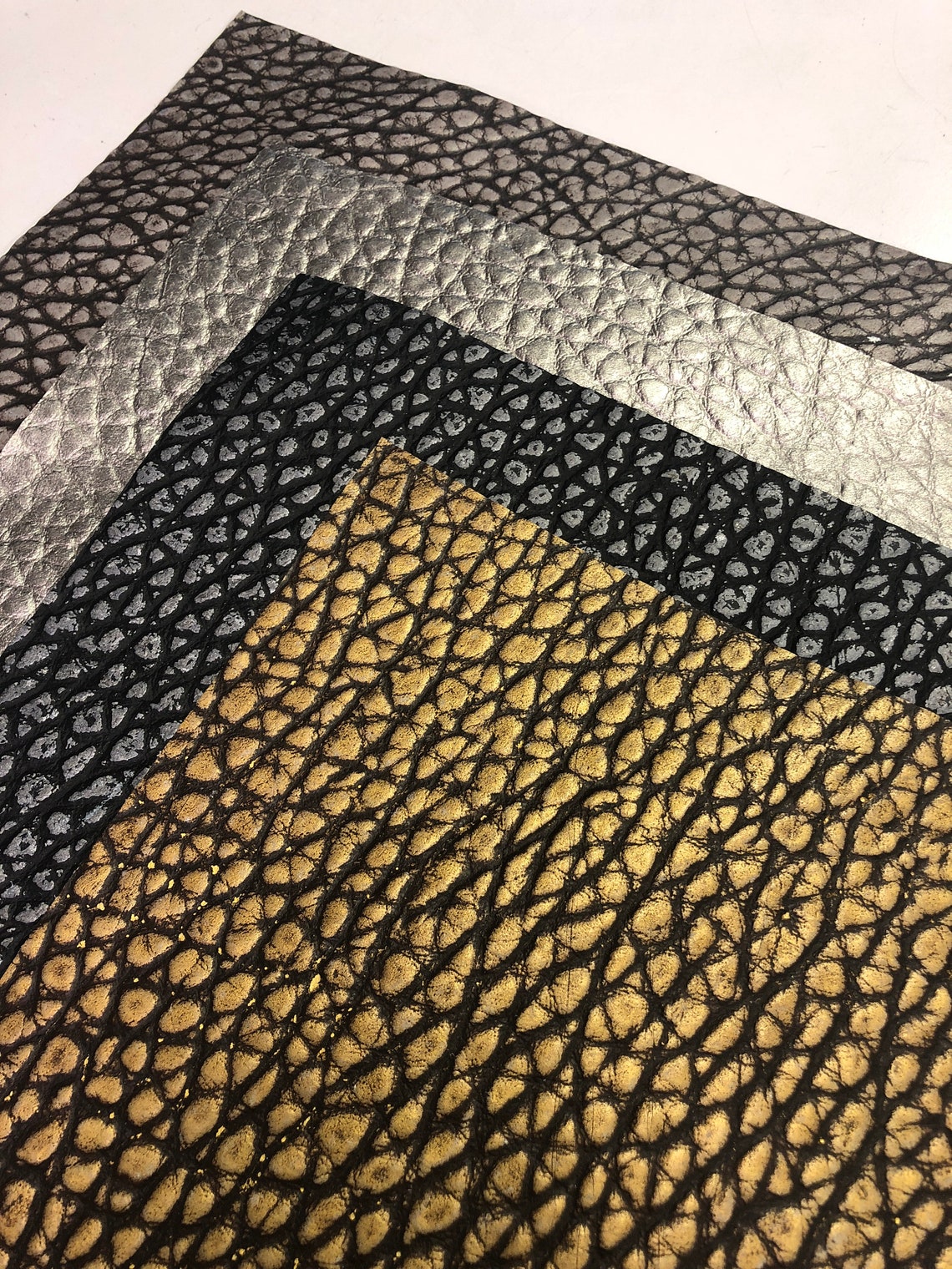 ELEPHANT LOOK LEATHER Choose Your Color Gold/brown | Etsy