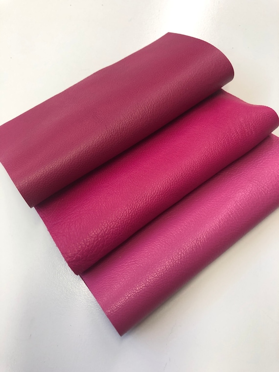 LEATHER BRIGHT PINK 12x24 Leather Skins 3 Shades - Etsy
