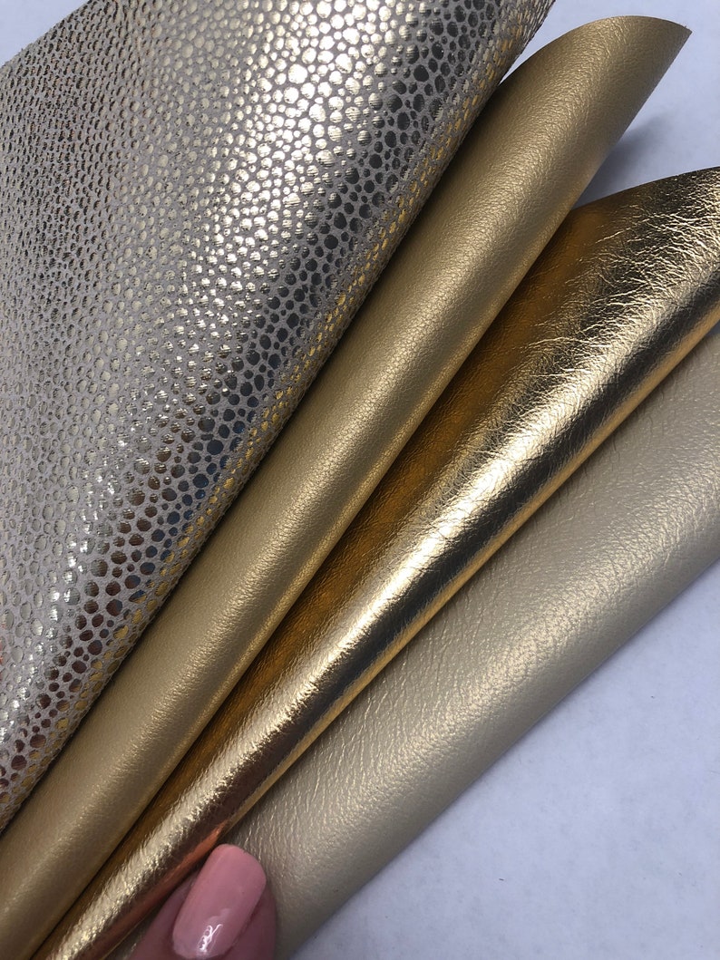 LEATHER METALLIC /golden Metallic/pearlized Champagne/pale Gold /bright ...