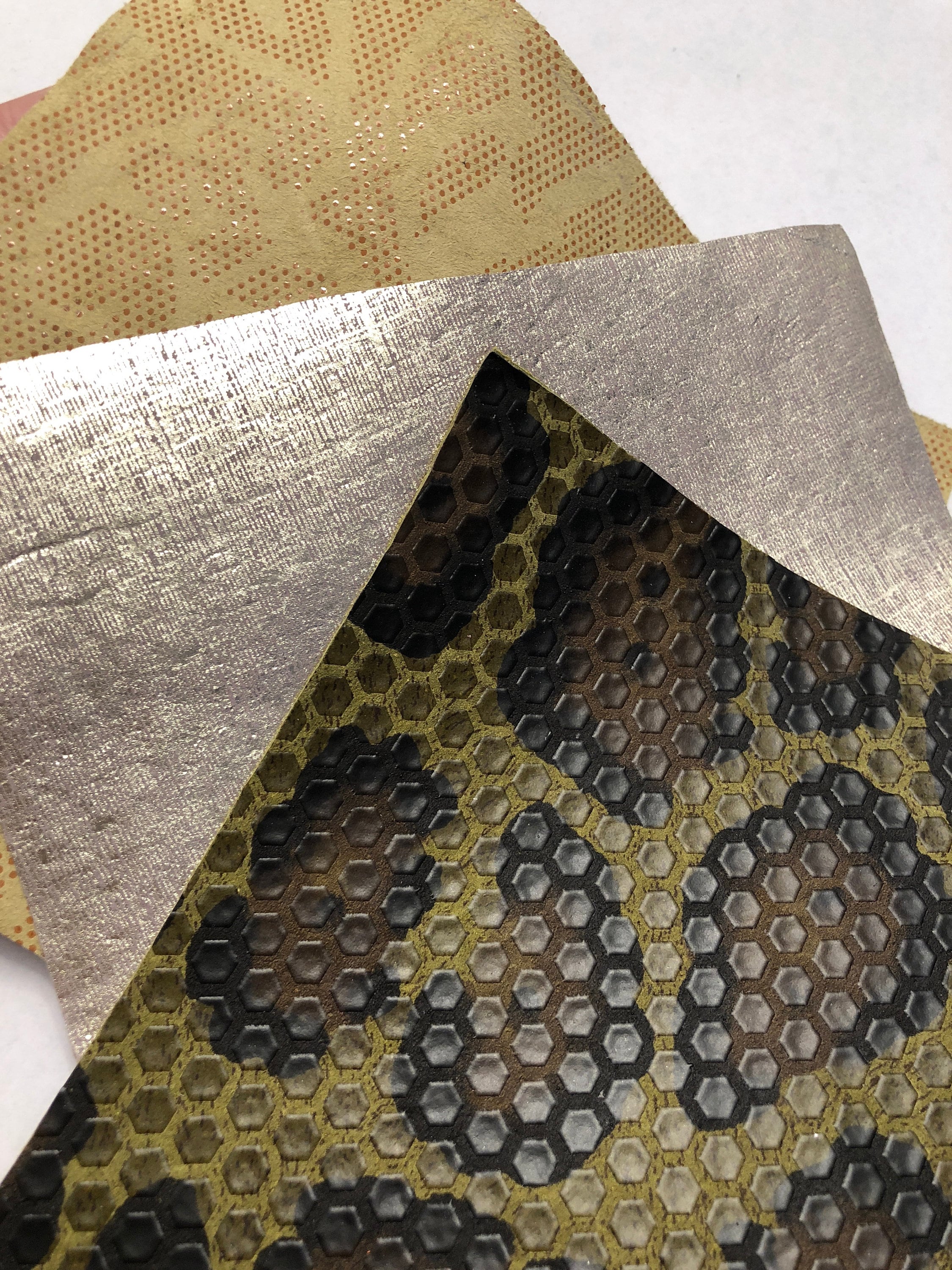 LEATHER LEOPARD PRINT Genuine Leather Sheets, Size 5.5”x6”, a Set of 3 ...
