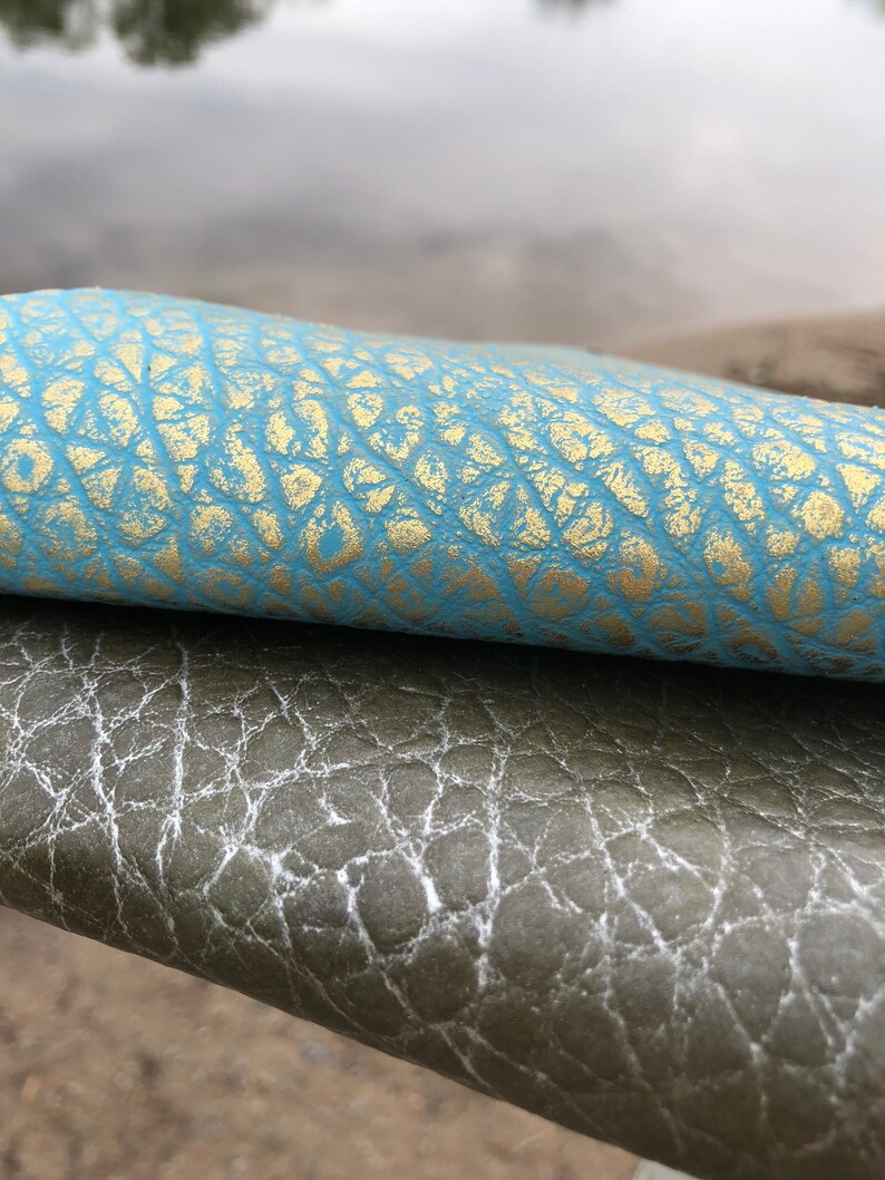 TURQUOISE GOLD ELEPHANT Realistic Looking Leather Hide Brown - Etsy