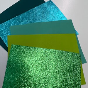 BLUE and GREEN Scraps off Cut Mix Real Leather Scrap Packs DIY Remnant ...