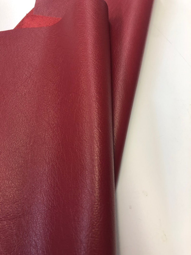 LEATHER Fall Red 12"x12" Dark Red LEATHER, Red Leather Sheet, Leather ...
