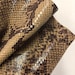 PYTHON LEATHER SKINS Print/natural Tan Brown Python Snakeskin Printed ...