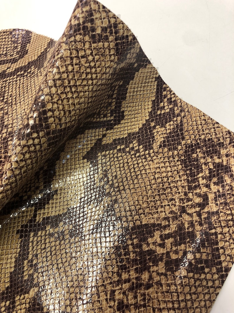 PYTHON LEATHER SKINS Print/natural Tan Brown Python Snakeskin | Etsy