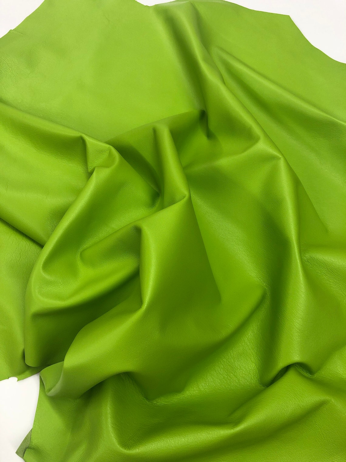 LEATHER TOP QUALITY Neon Green Genuine Lambskin Leather - Etsy