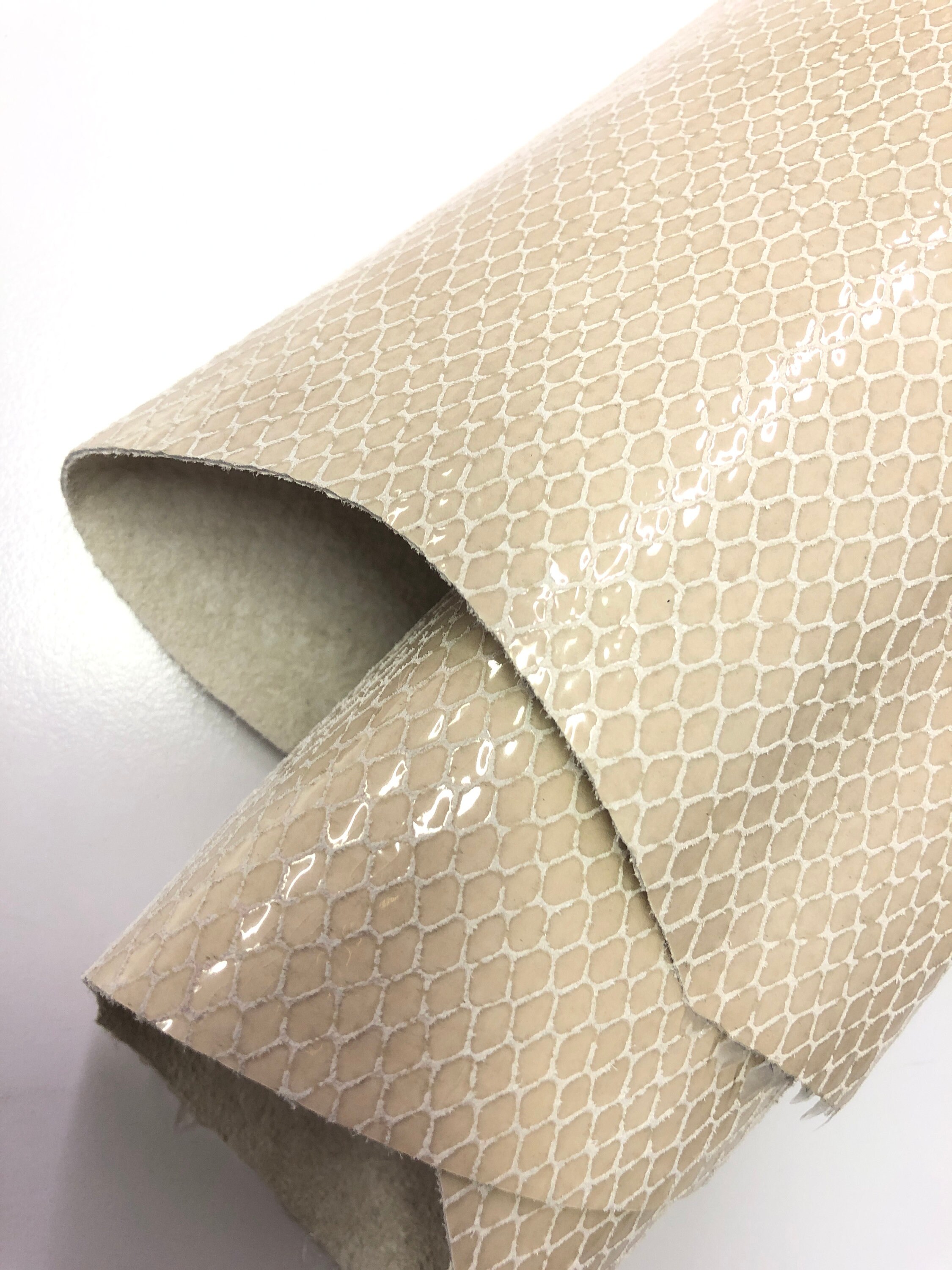 BEIGE LEATHER SKINS Shiny Scale Snakeskin/Cream Color Snake | Etsy