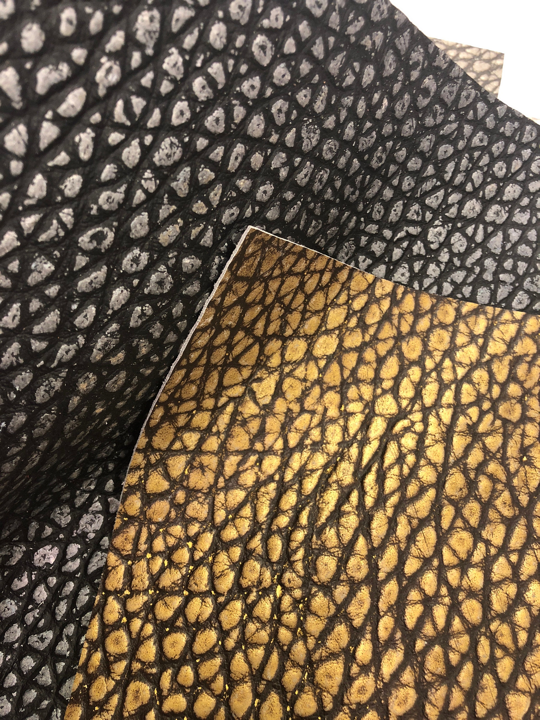 ELEPHANT LOOK LEATHER Choose Your Color Gold/brown | Etsy