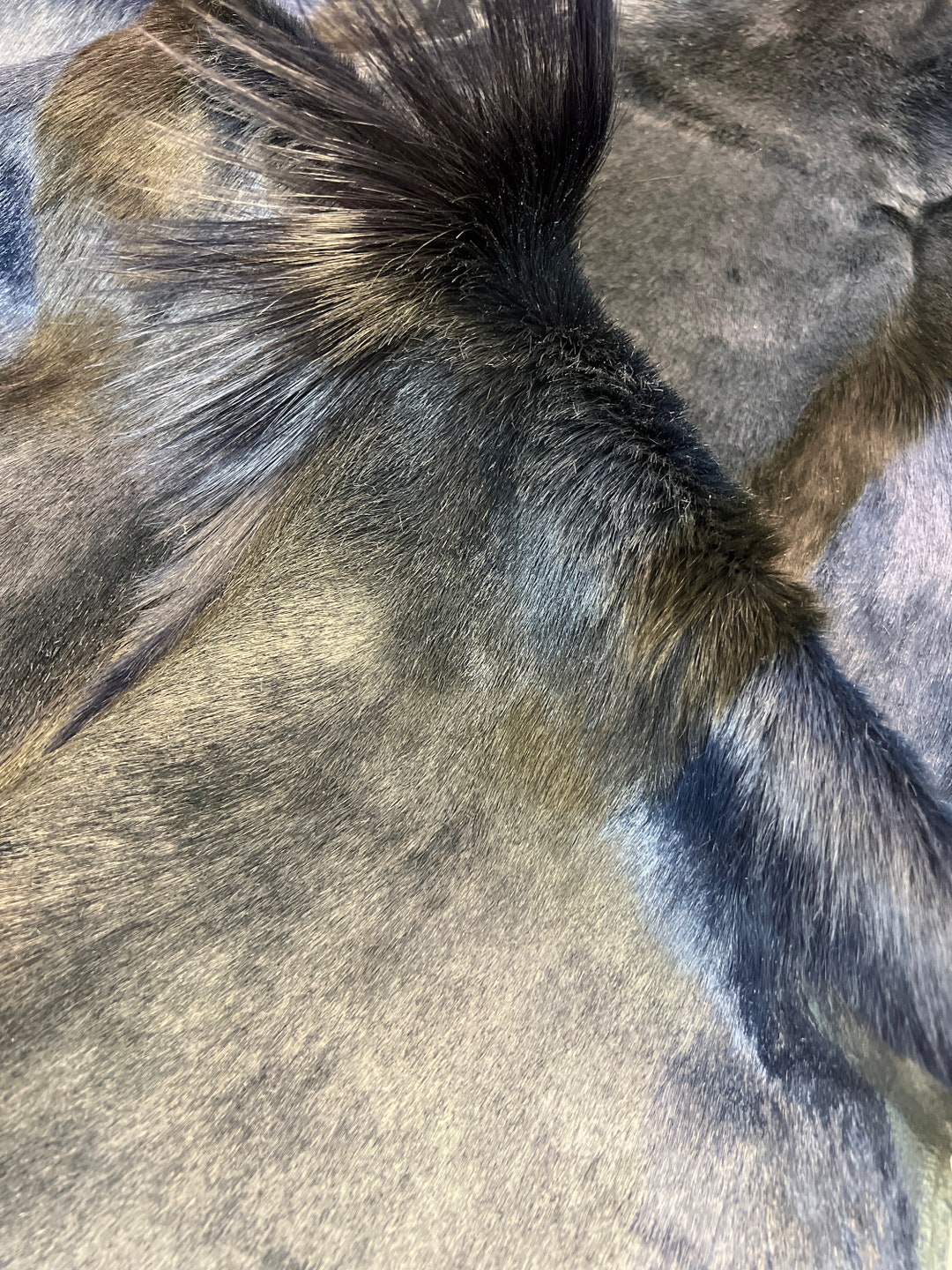 SPRINGBOK SKIN LEATHER Hair On, Navy Blue Springbuck Hide ...