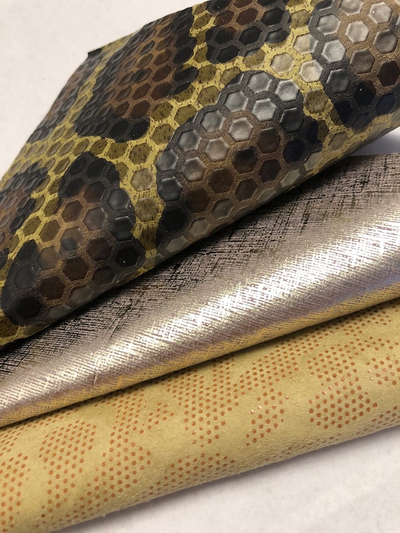 LEATHER LEOPARD PRINT Genuine Leather Sheets Size 5.5x6 a | Etsy