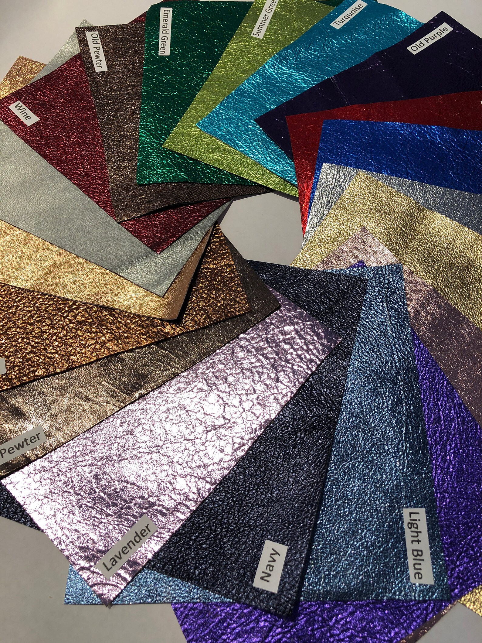 METALLIC GENUINE LEATHER You Choose Color and Size Available - Etsy