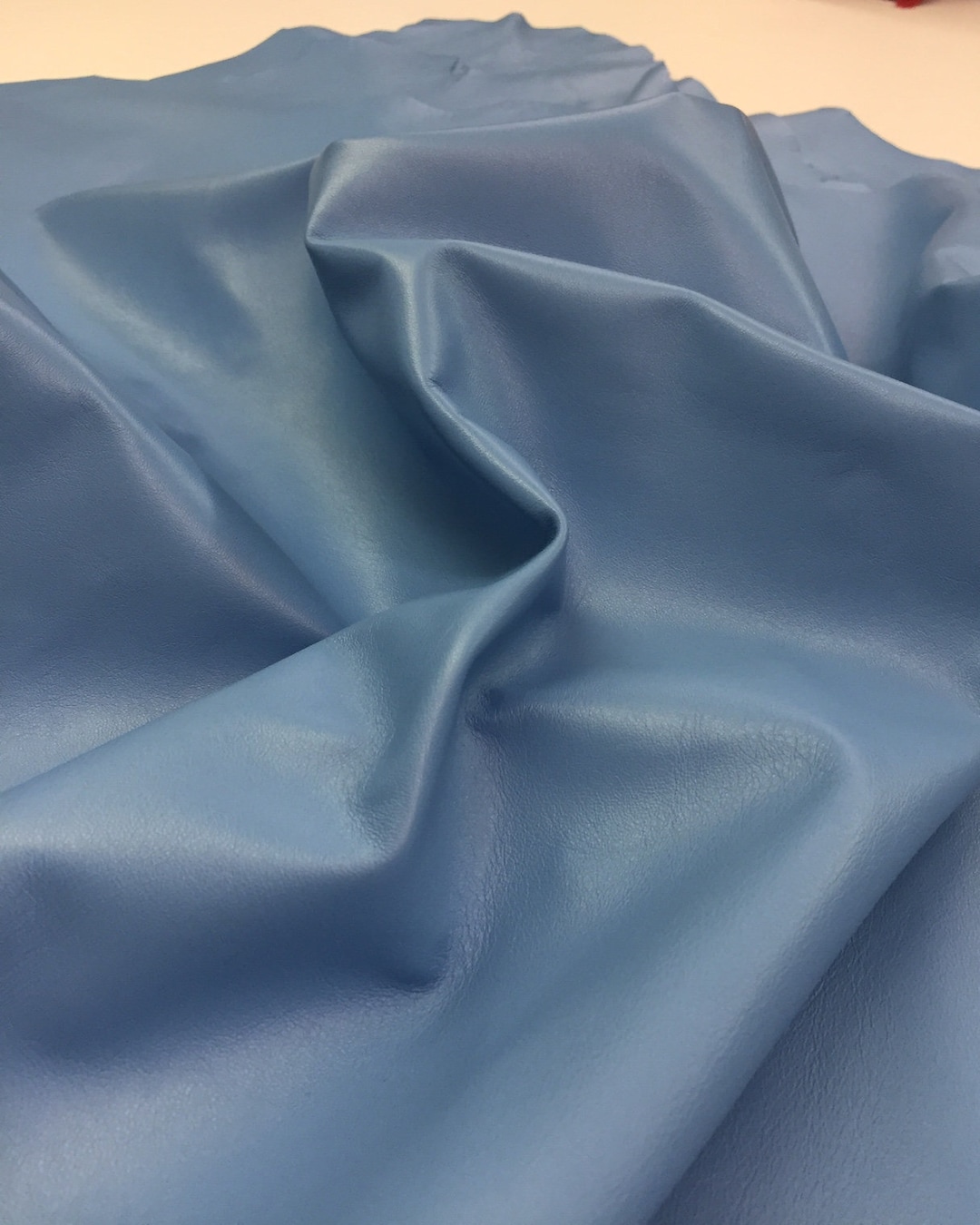 LEATHER Sky Blue NAPPA Lambskin LEATHER, Color Blue, Soft Supple ...