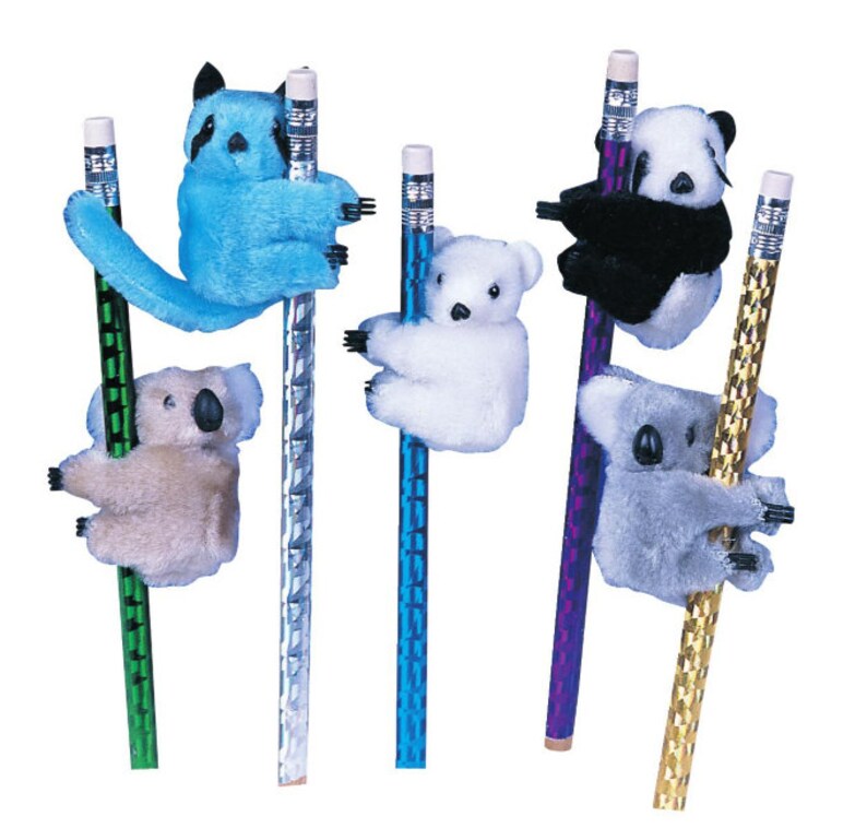 Clip-on Critter Plush Animal Clips Plush Koalas, Pandas, and Racoons ...