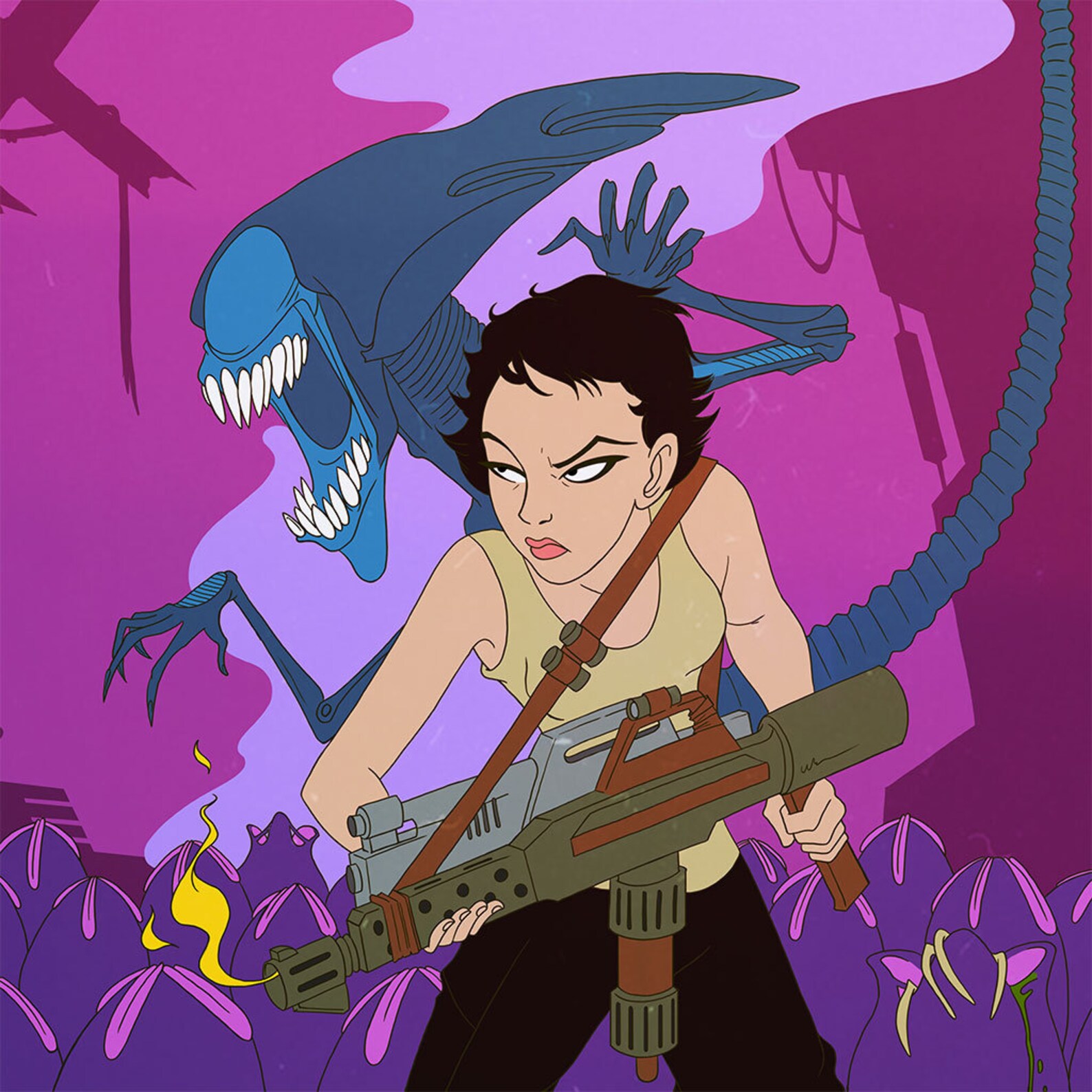 Ripley Vs. Xenomorph 18 X 24 Fine Art Print | Etsy