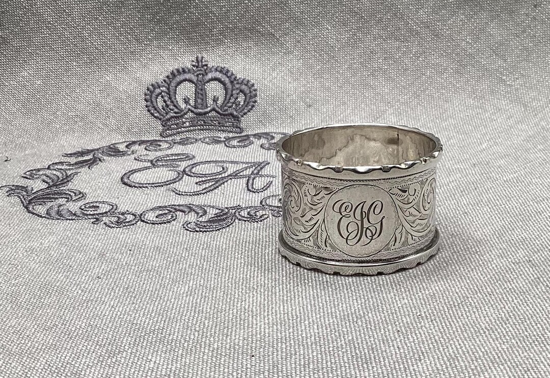 Stunning Antique Victorian English Silver Napkin Ring Hallmarked 1888 ...