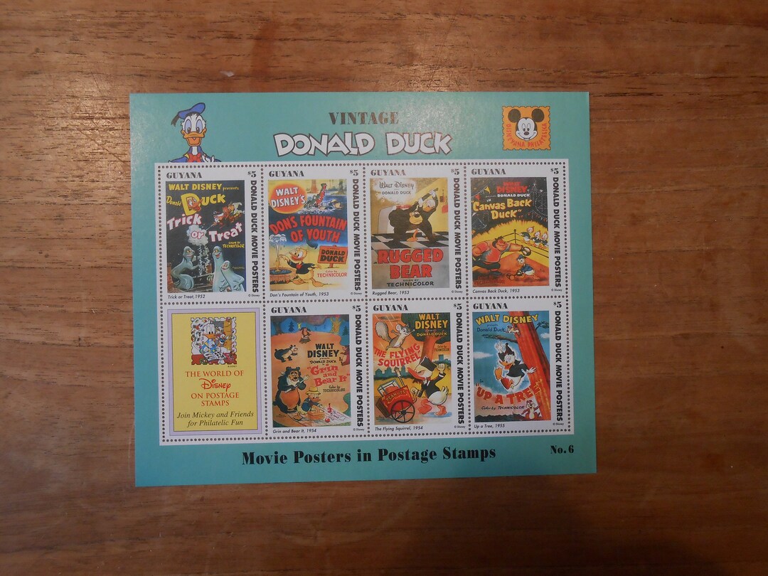 Stamp Block Walt Disney Donald Duck Vintage Unused - Etsy