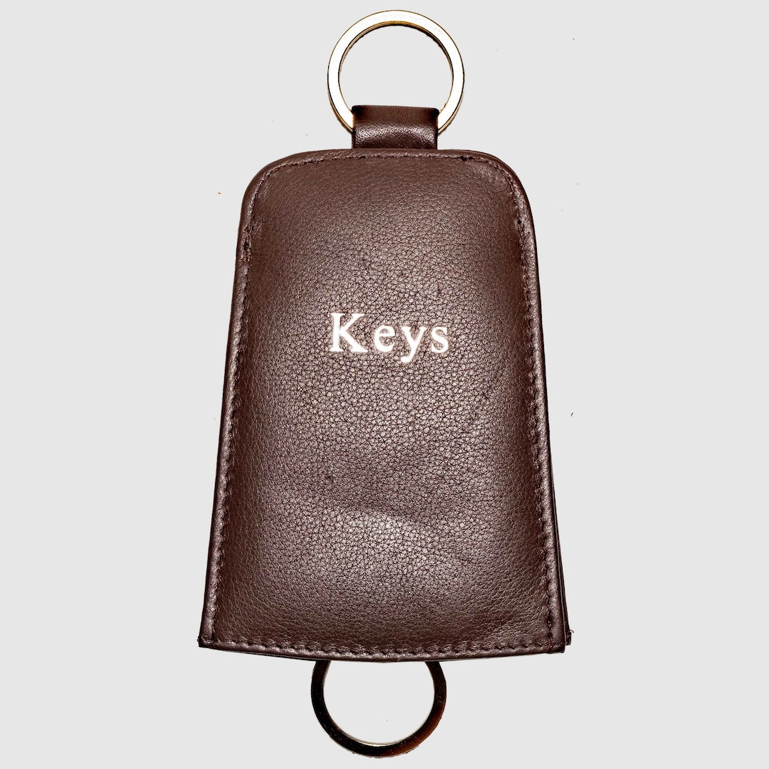Monogram Leather Key Holder - Etsy