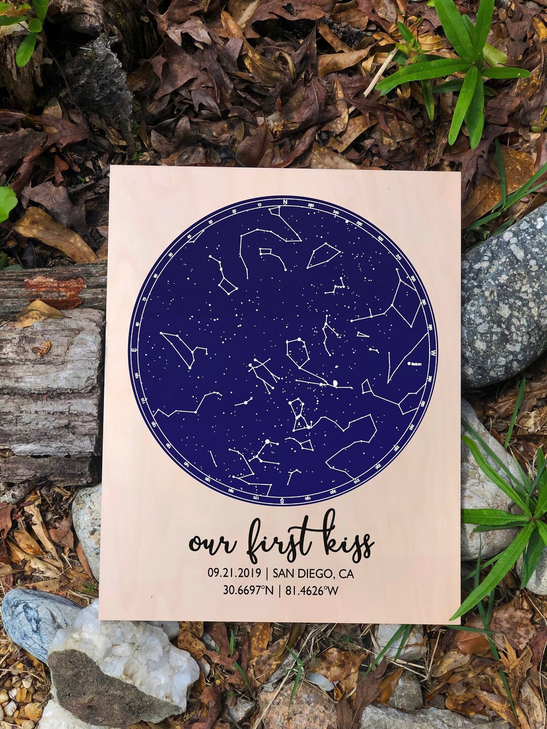 Personalized Star Map Gift on Wood Anniversary Gift for Her by Bnr ...