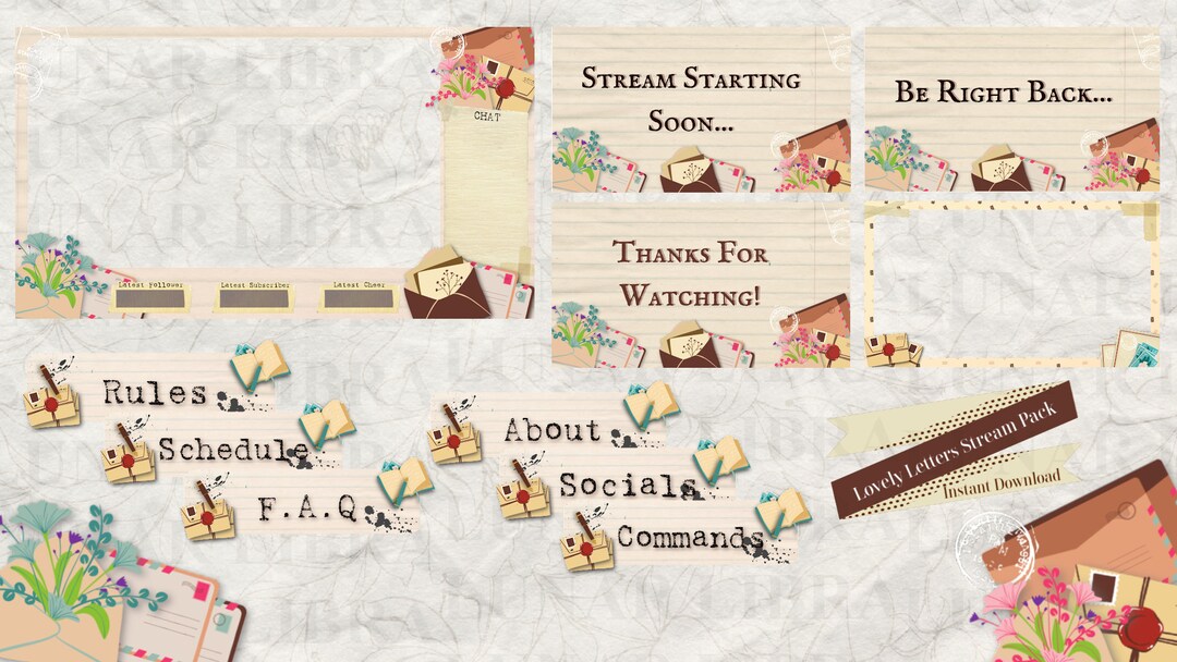Lovely Letters Stream Package - Twitch Overlays and Scenes - Stream ...