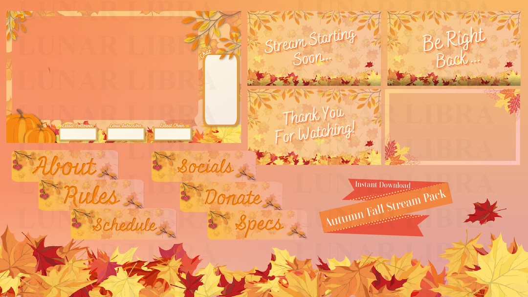 Autumn/fall Stream Package - Twitch Overlays and Scenes - Stream ...