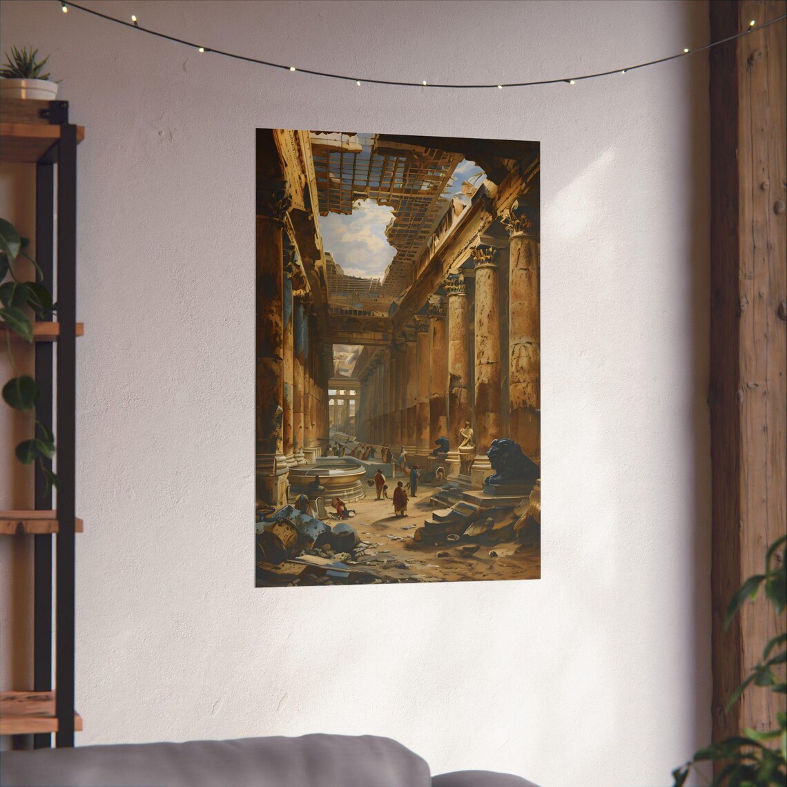 Greek Temple Interior Matte Vertical Poster, Ancient Greece Wall Art ...