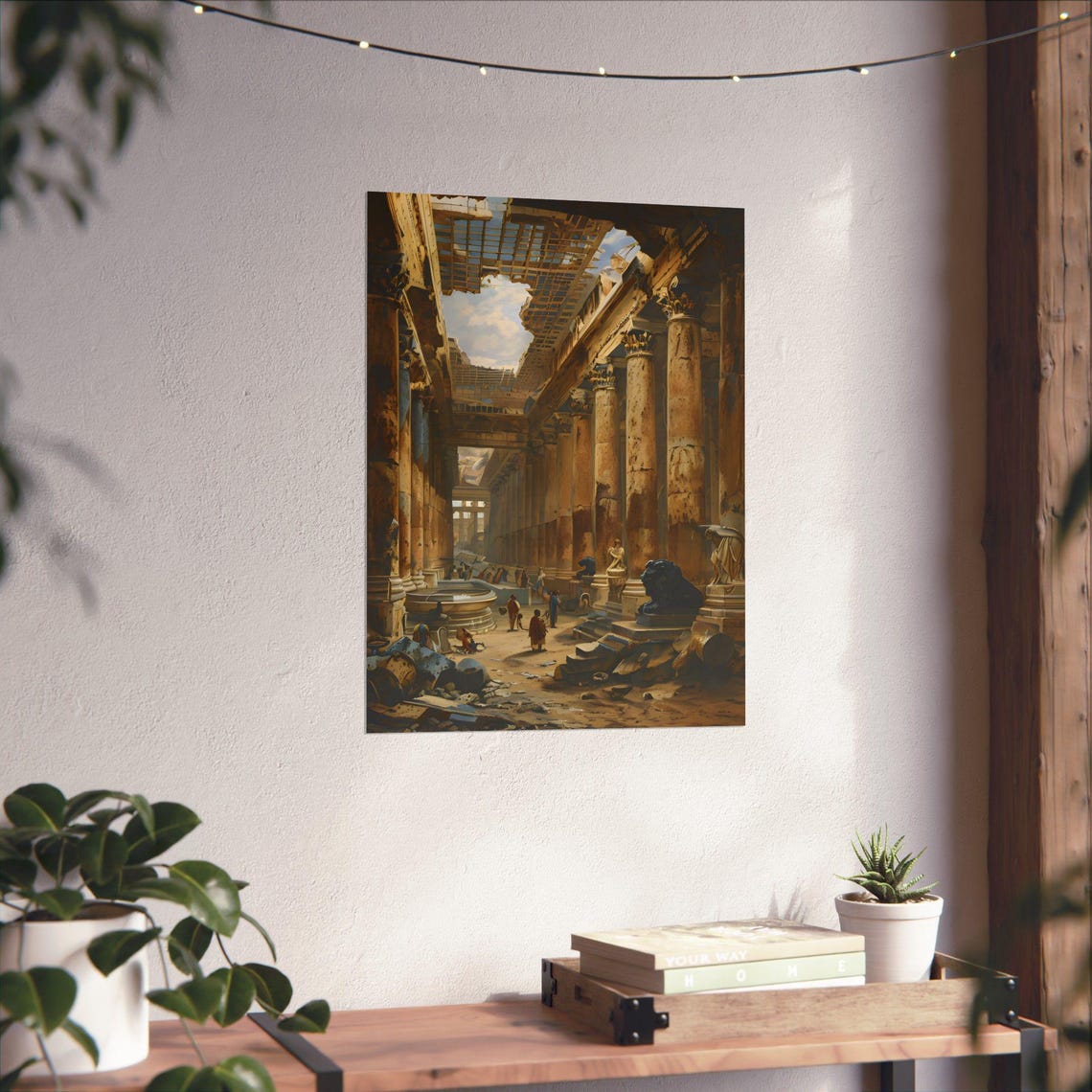 Greek Temple Interior Matte Vertical Poster, Ancient Greece Wall Art ...